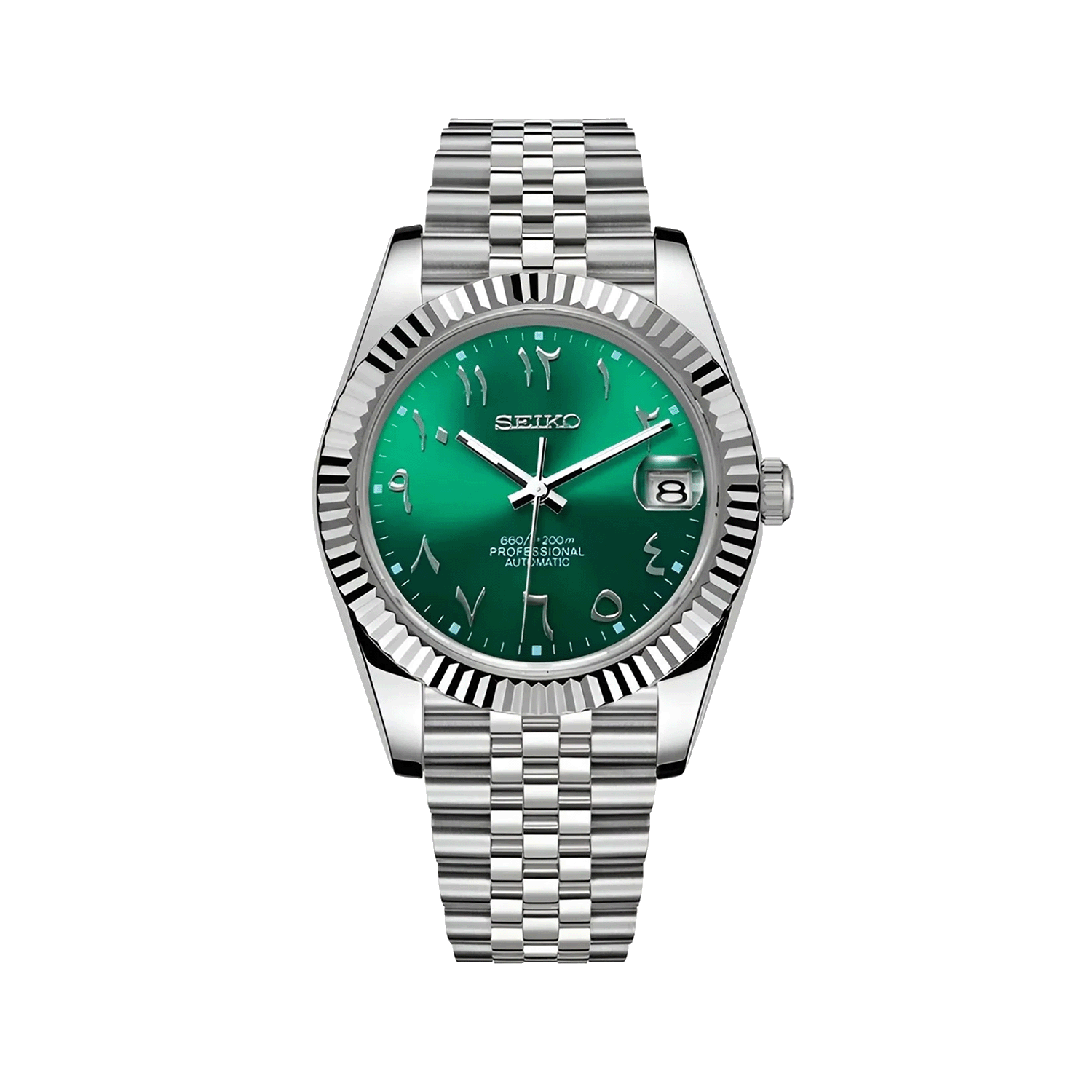 Justeiko Montre Personnalisée Automatique Seiko Verte